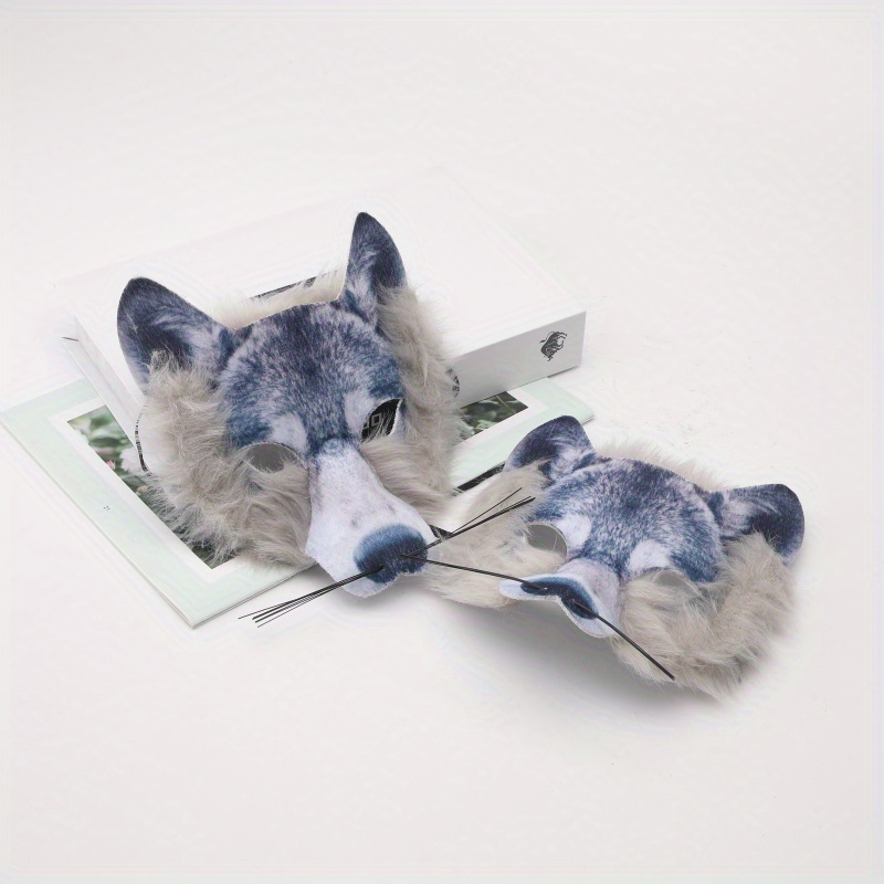 Wolf Animal Half Face Mask Women Plastic Material Festive - Temu