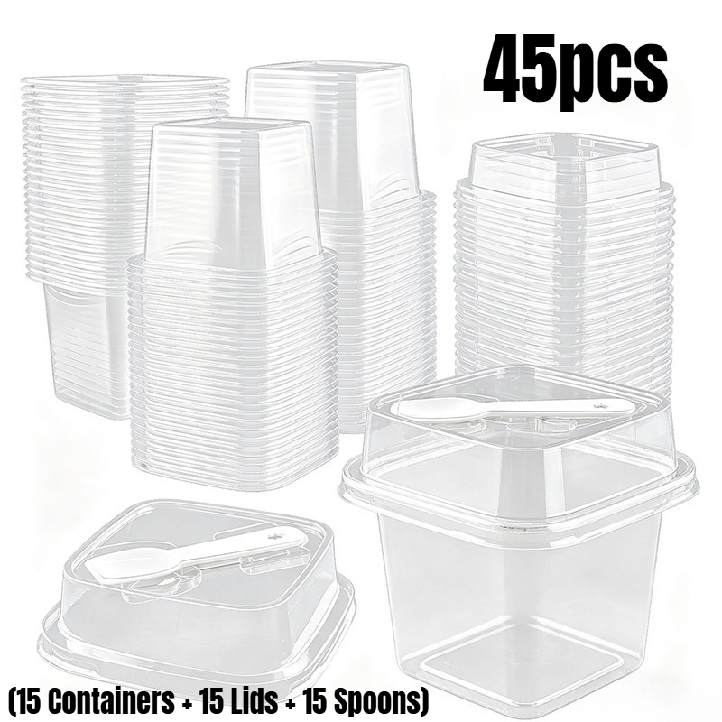 dessert cups with lids sold on Temu United States