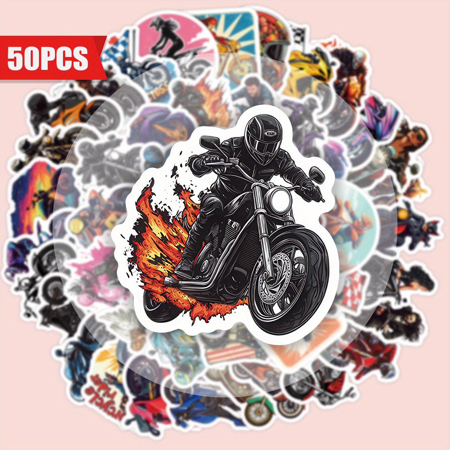 motorcycle stickers sold on Temu United States