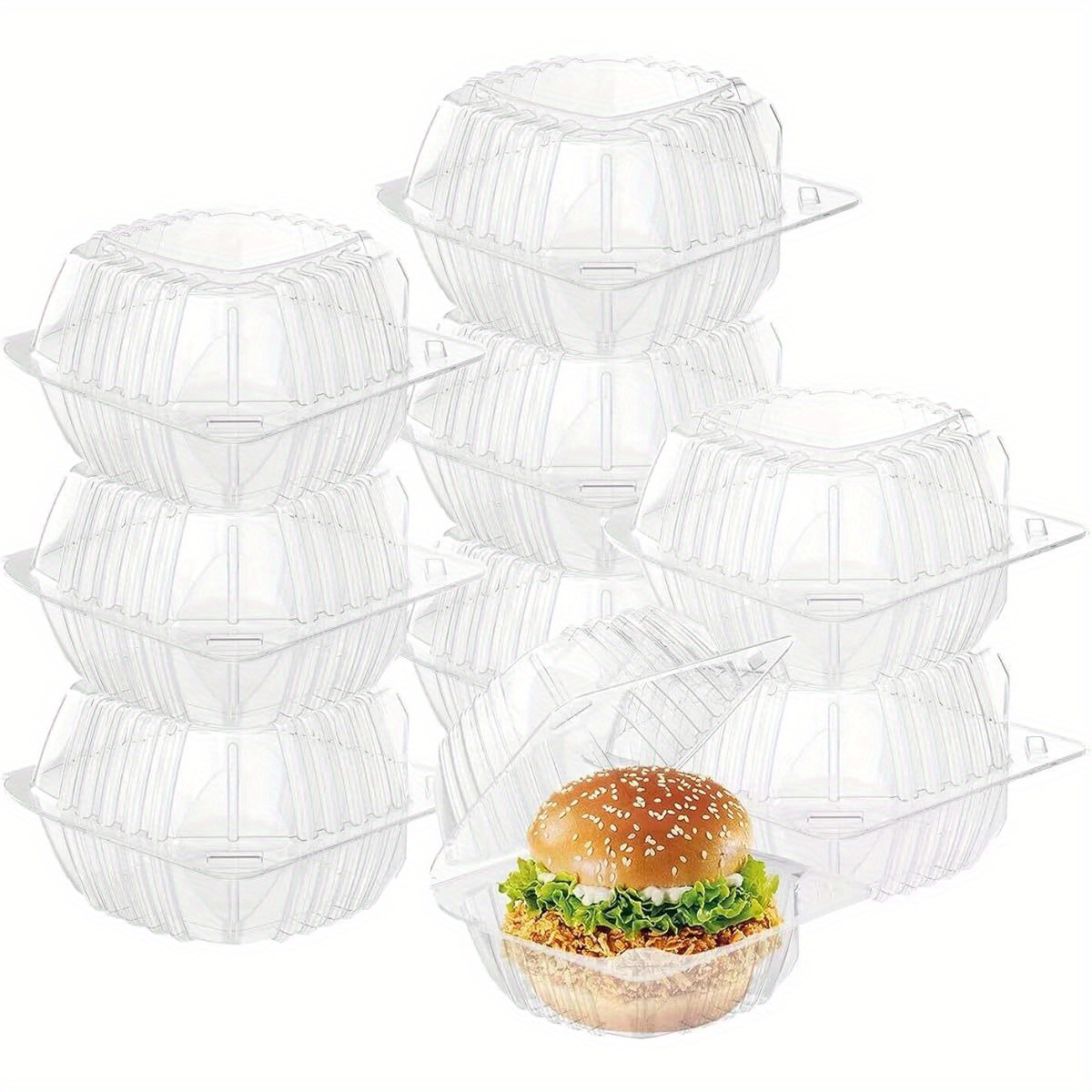 Party Food Containers 50-Pack Clear Plastic Hoagie Containers – 7.3x4 ...