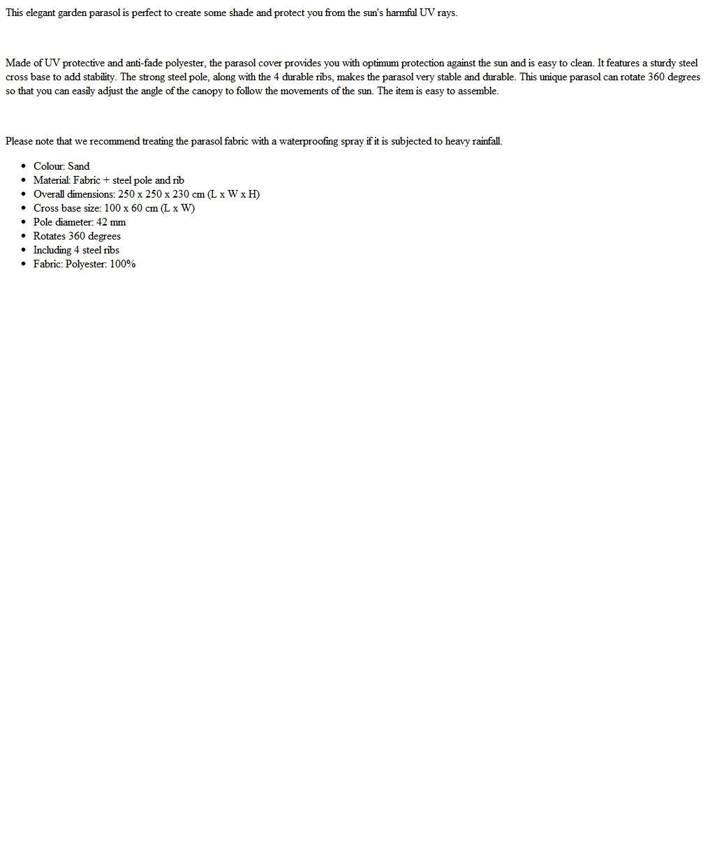 Modern Outdoor Patio Umbrella Sand Fabric Canopy Sturdy - Temu