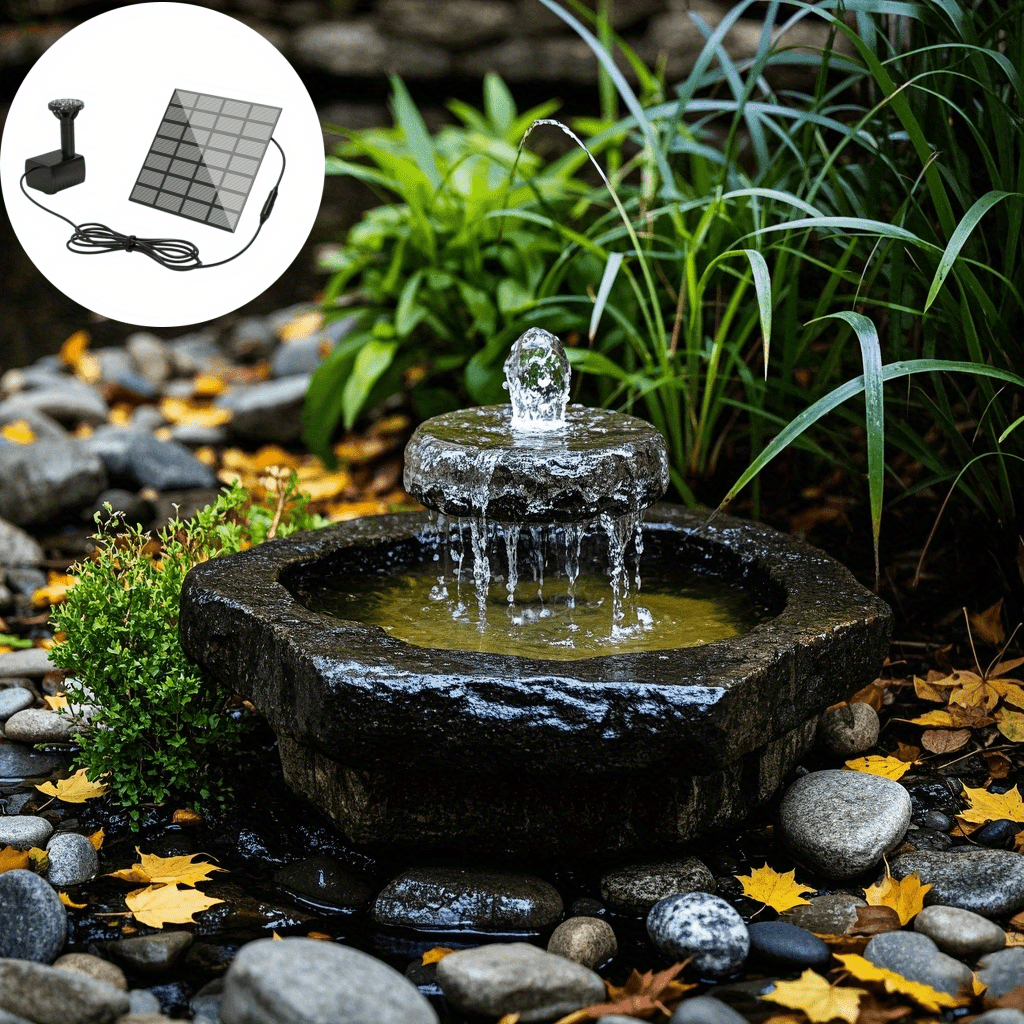 Solar Powered Small Water Fountain Garden Water Small Water Feature ...