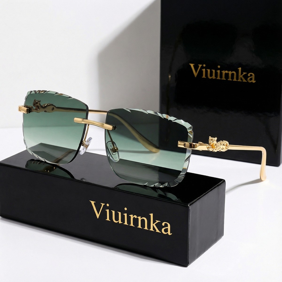 mens rimless sunglasses sold on Temu United States