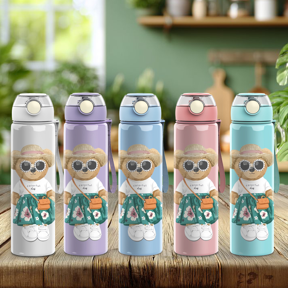 cute bear water bottle sold on Temu United States