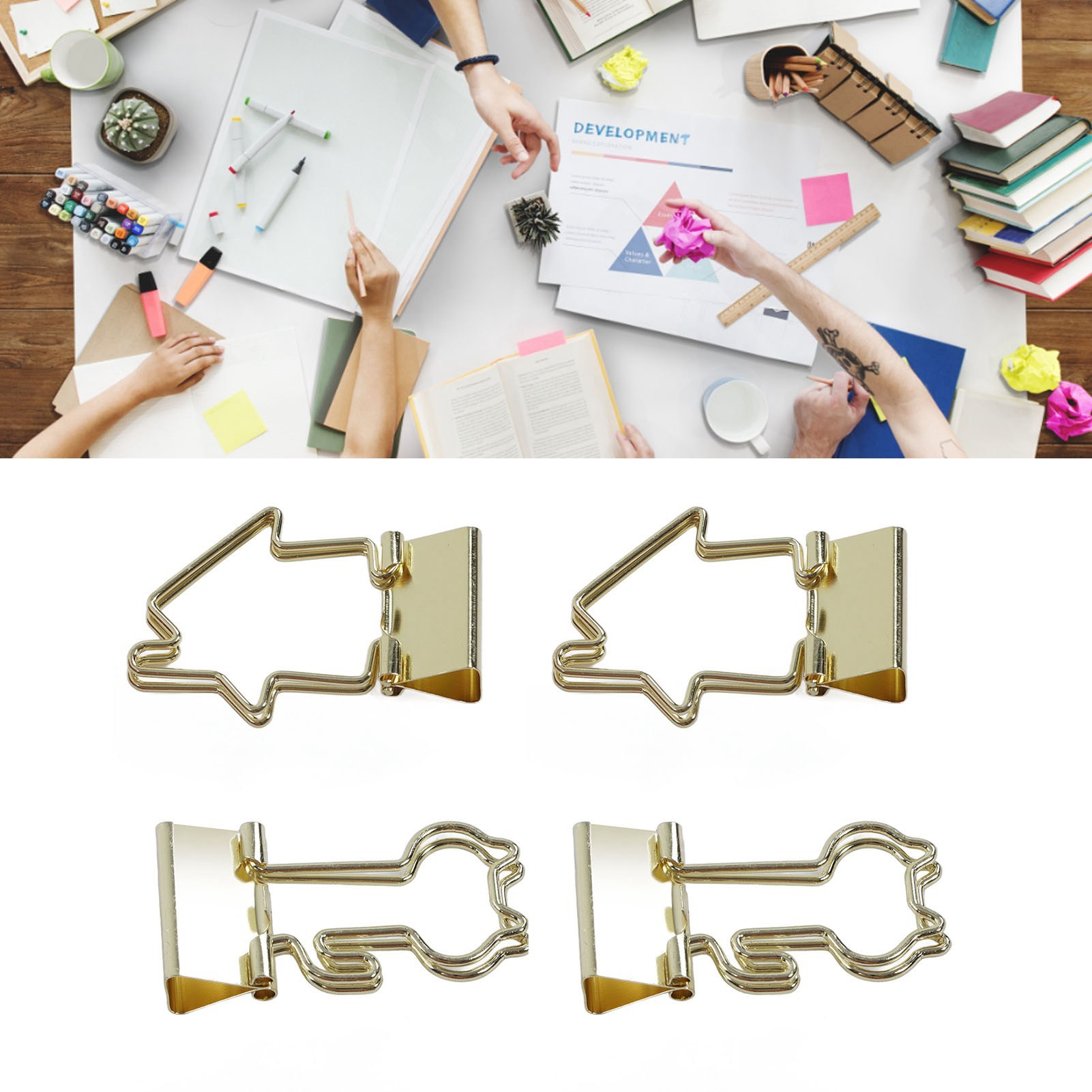 Gold tone Metal Paper Clips Dovetail Tail Office - Temu