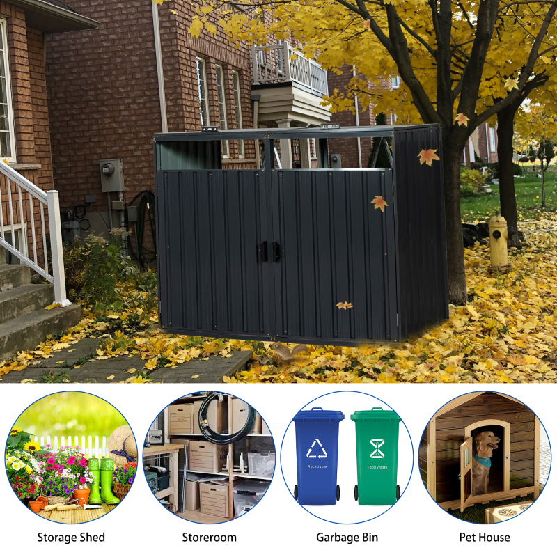 outdoor trash bin storage sold on Temu Canada