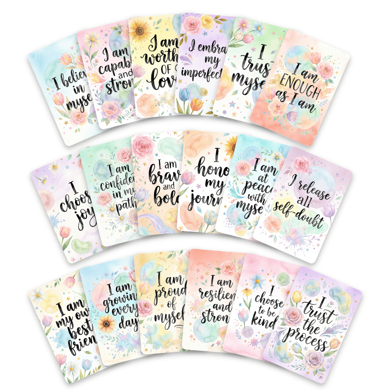 positive affirmation cards sold on Temu United States