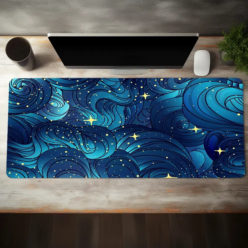 Sparkling Blue Abstract Waves Mouse Pad cool Gaming Desk Mat - Temu Sparkling Blue Abstract Waves Mouse Pad cool Gaming Desk Mat - Temu