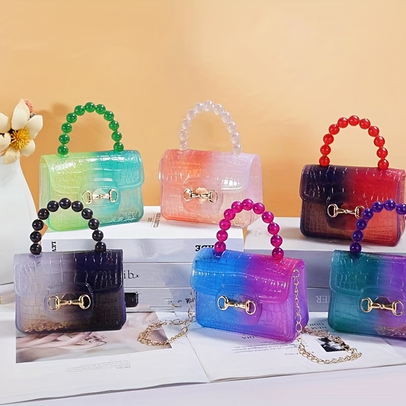 Women's Small Square Shoulder Bag, Colorblock Flap Satchel Bag, Trendy ...