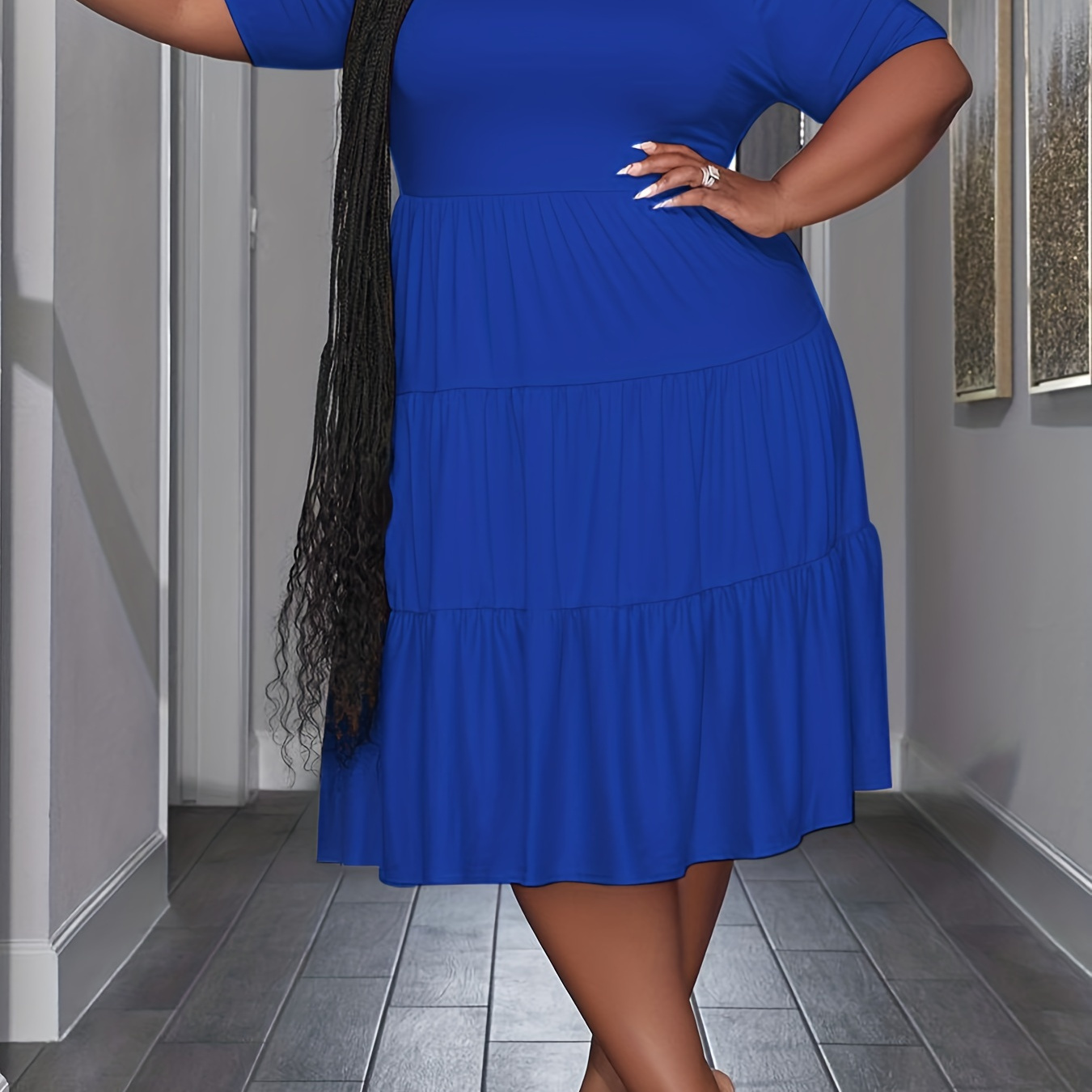 plus size casual dress women's plus cat print long sleeve - Temu