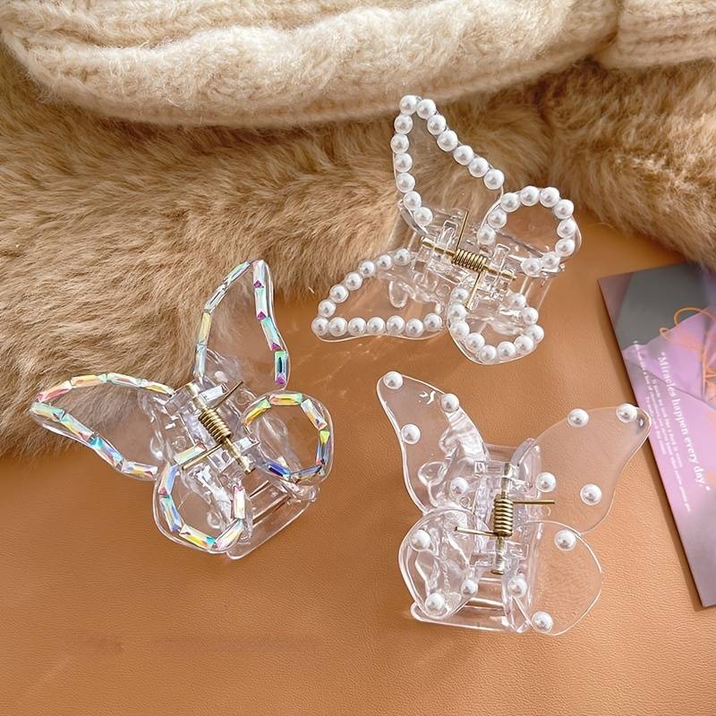 Faux Pearl Hair Claw Clip Non Slip Strong Hold Grip Hair Jaw Temu