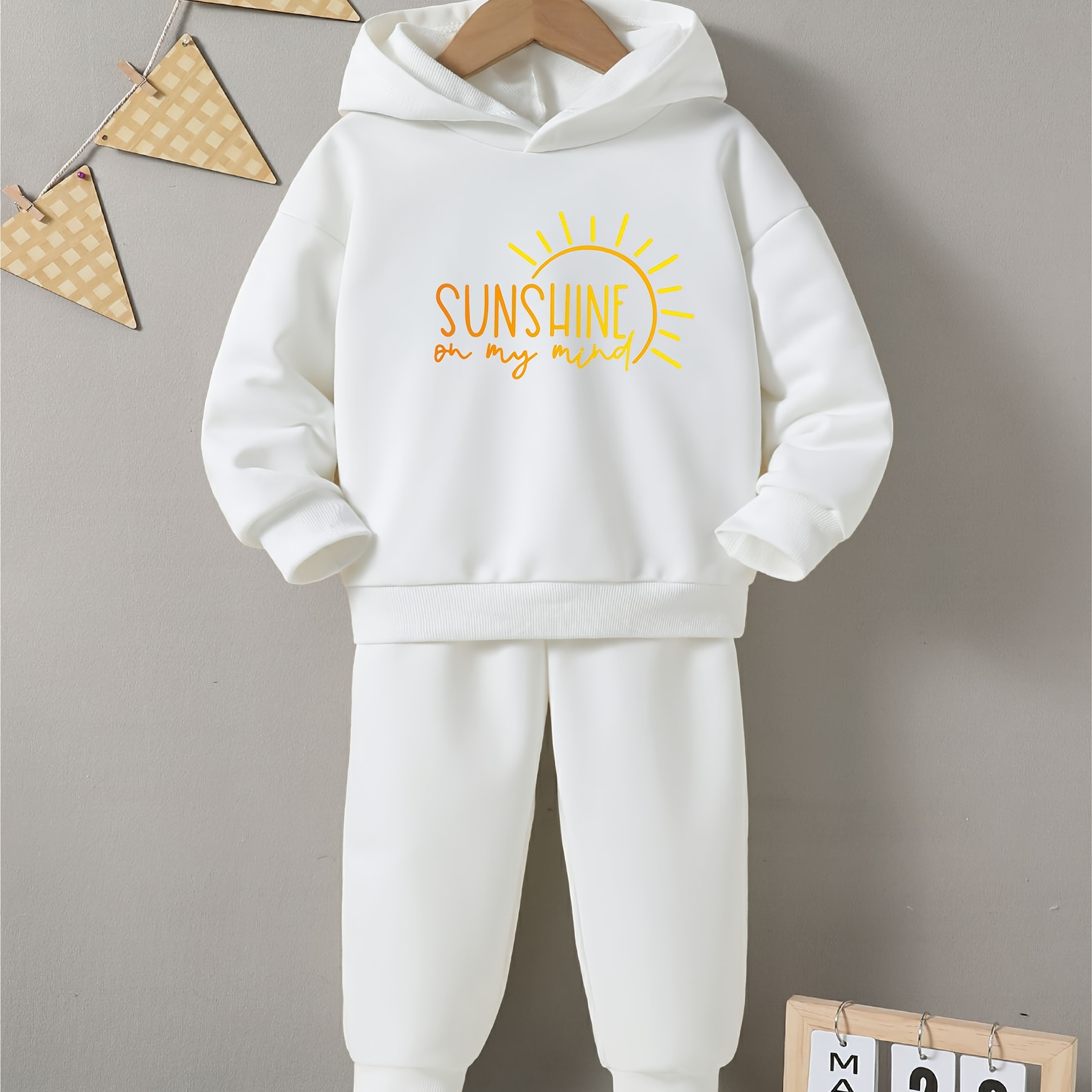 Toddlers Girls Fashion Casual Outfit Trousers & Hooded Sweatshirt 2 ...