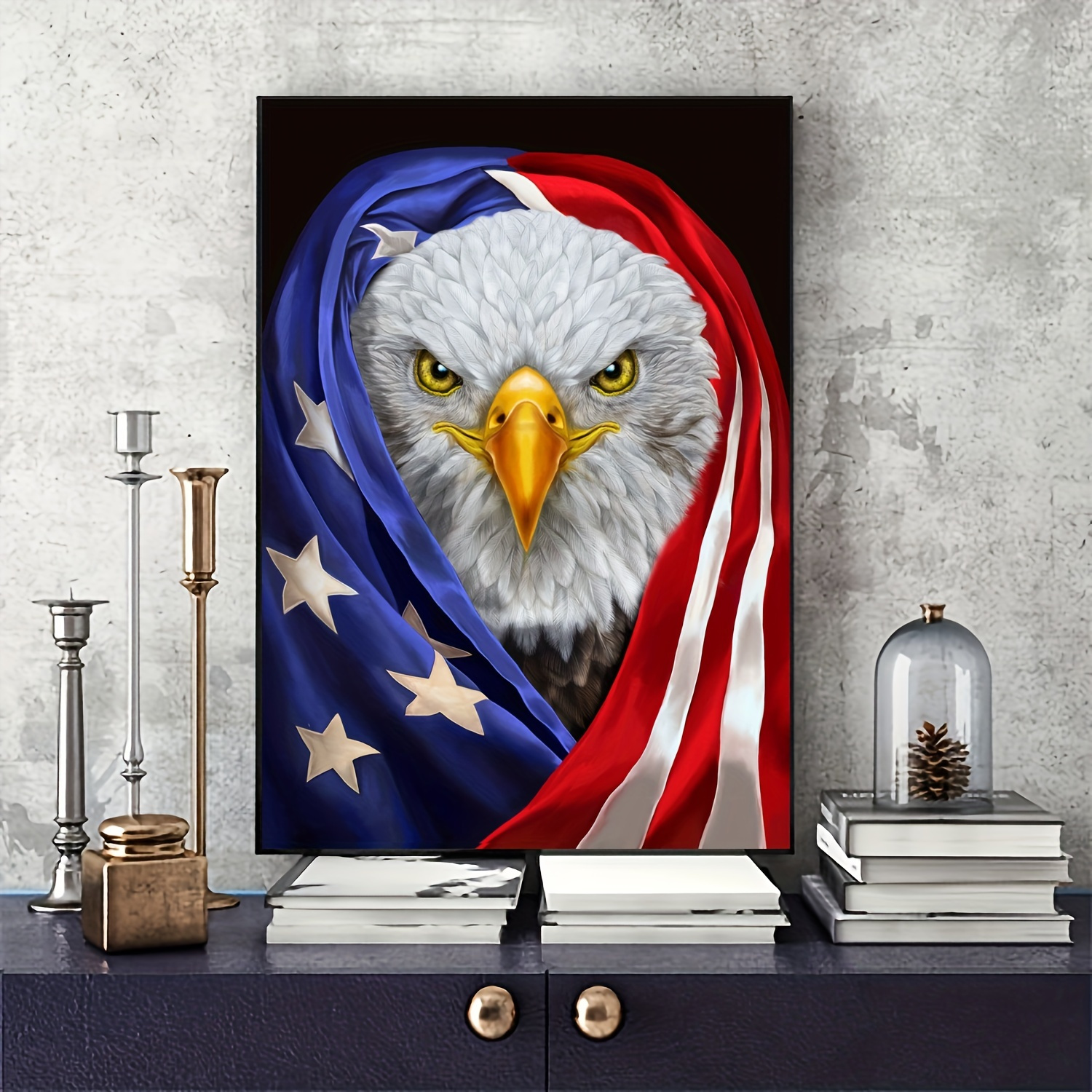 American Flag And Eagle Painting