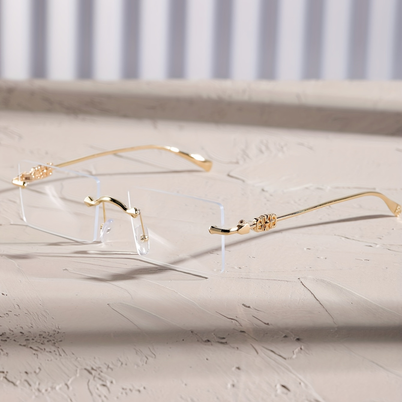 Eyeglasses Square Rimless Temu