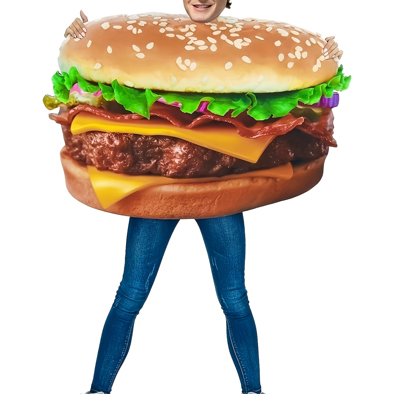 Men's Role Play Hamburger Cosplay French Fries Costume Novelty Funny ...