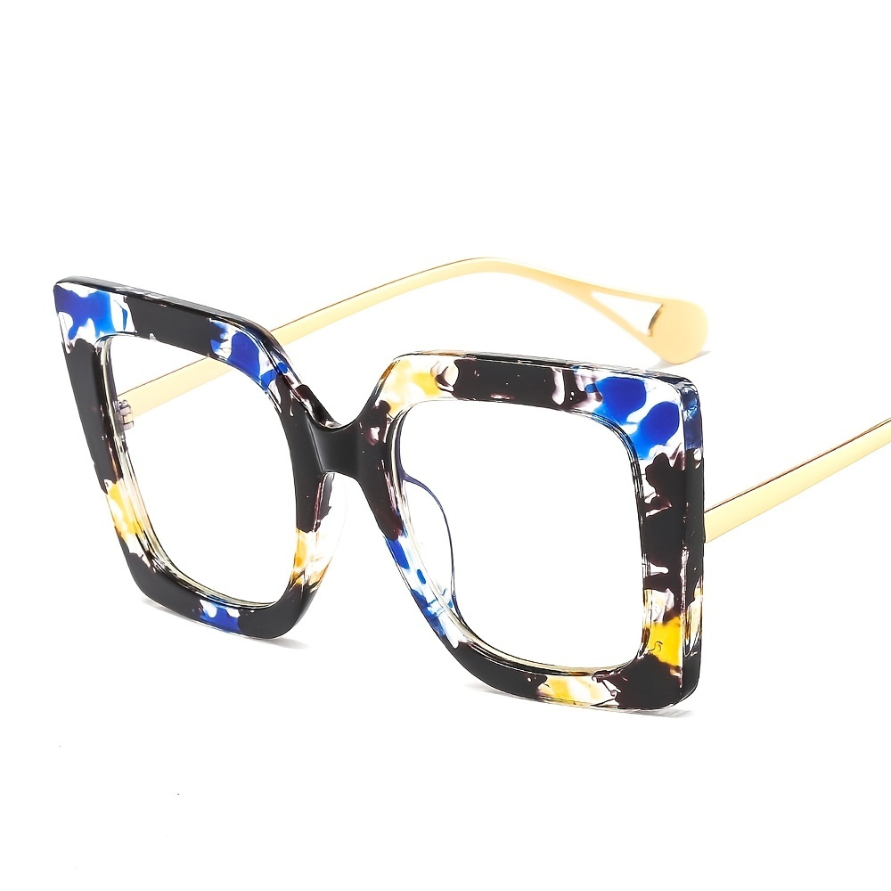 Rectangle Oversized Eyeglasses Clear Lens Eyeglasses Blue Light
