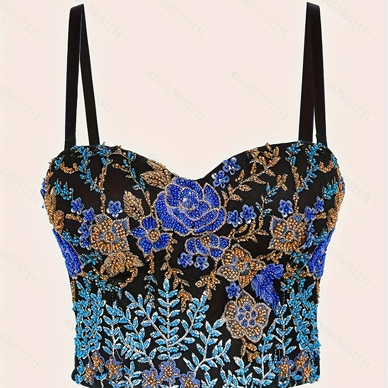 Plus Size Floral Embroidery Top Casual Crew Neck 3/4 Sleeve - Temu Canada