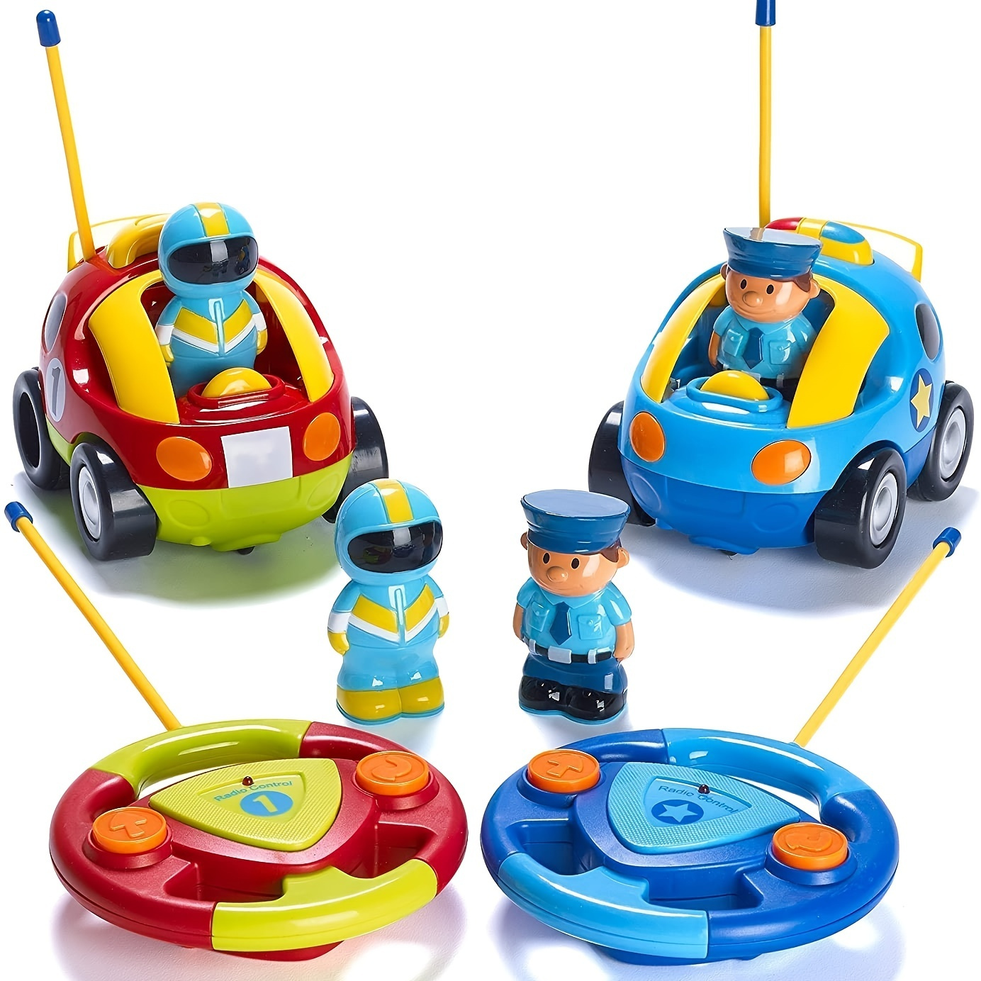 Cartoon Remote Control Police Car And Race Car Radio Control Toys For ...