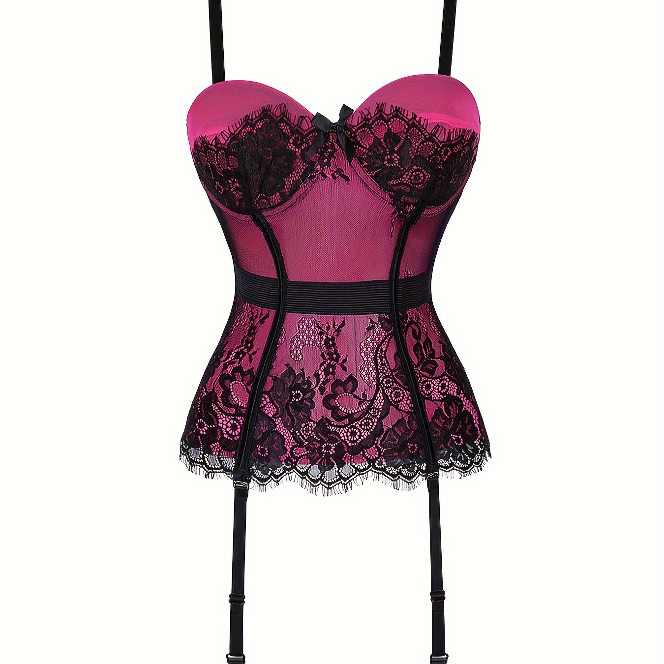 Gothic Strapless Corset Bustier Tummy Control Lace Jacquard - Temu