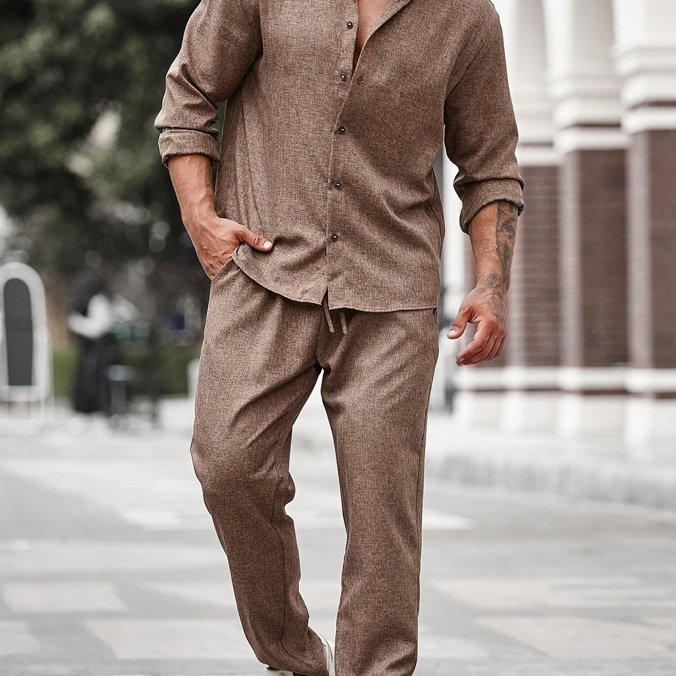 stylish pattern men's casual long sleeve shirt summer men's - Temu Portugal