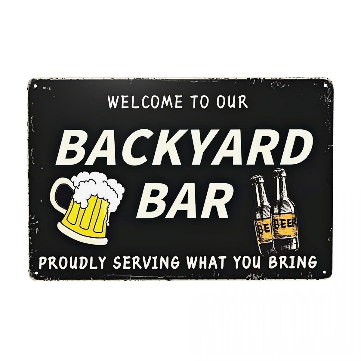 1pc Metal Sign Decor Funny Backyard Signs And Decor Outdoor Pool Decor ...