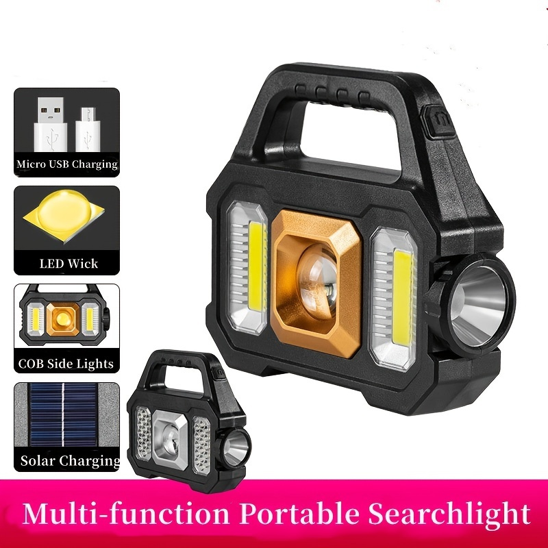 500 Lumens Rechargeable Flashlight Waterproof 6 Gears Torch Light Solar ...