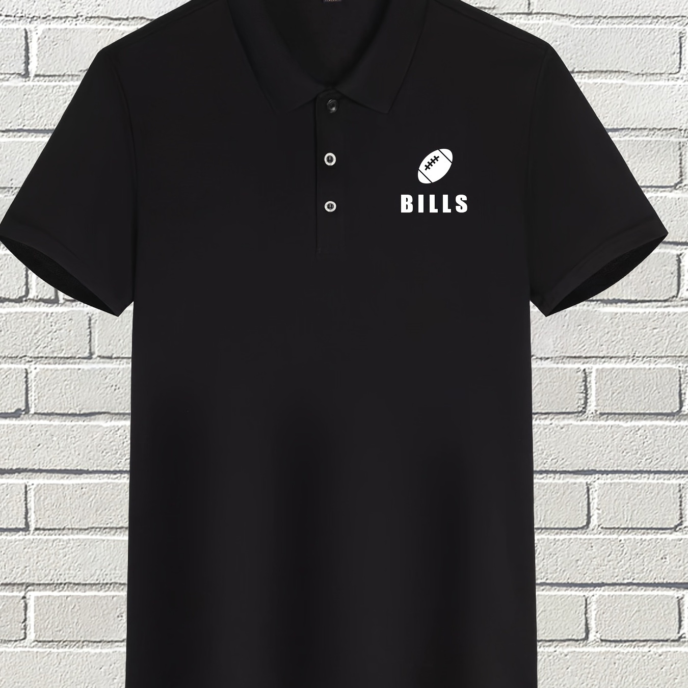 Bills And American Football Print Men's Classic Short Sleeve Soft Polo ...