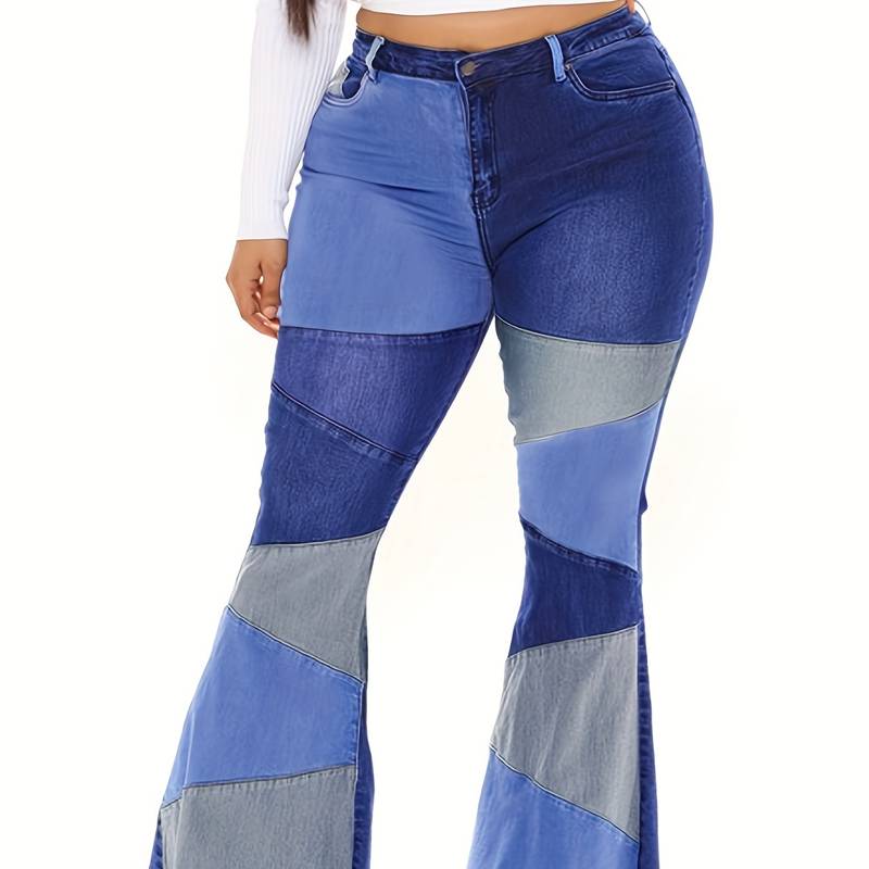 Plus Size Basic Jeans Womens Plus Washed Button Fly Medium Stretch