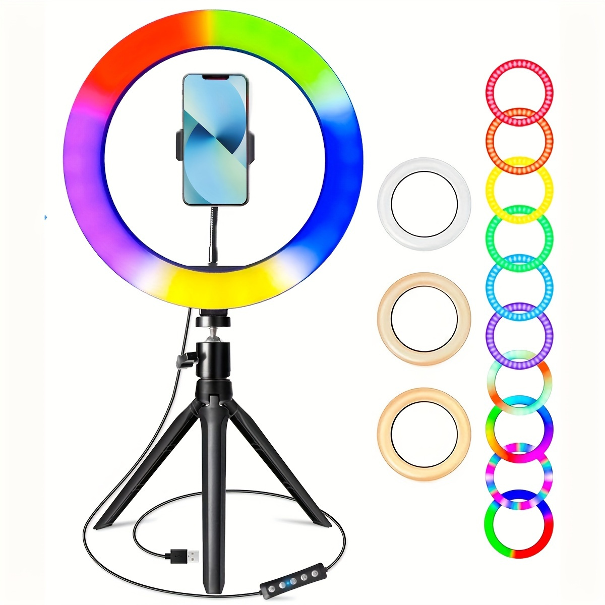 1pc Ringlight Ring Light With Extendable Tripod Stand Cell Phone Holder ...