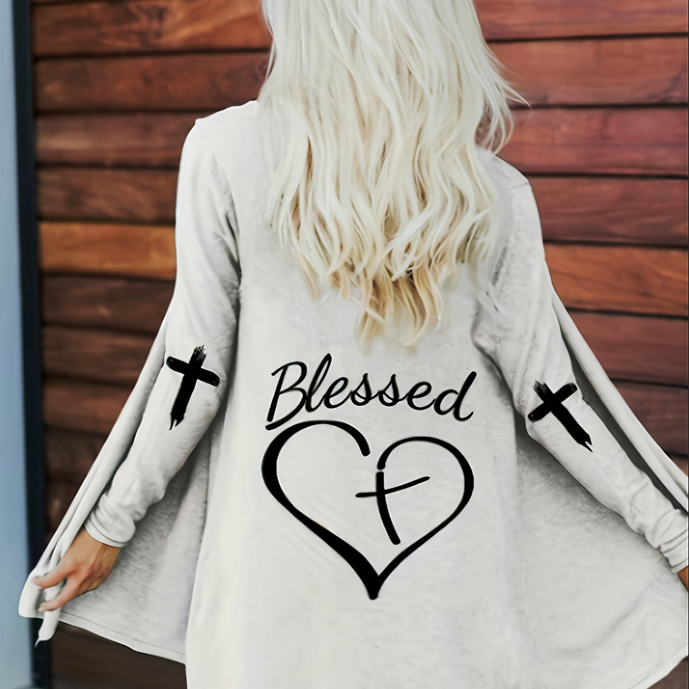 Plus Size Casual Overcoat Womens Plus Colorblock Long Temu