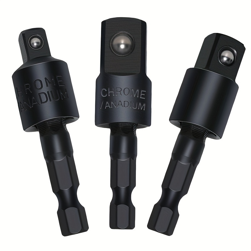 3pcs Set Cr V Hex Shank Universal Socket Adapter Wrench Socket Head 1 4 ...