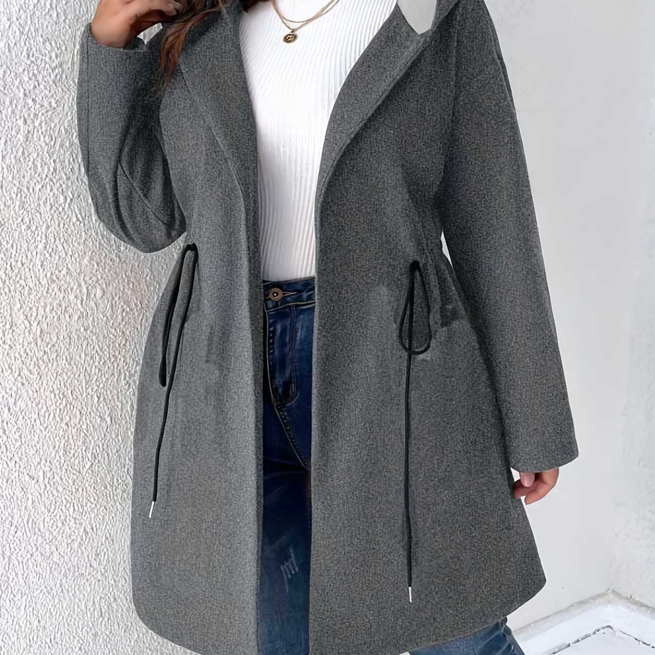 Plus Size Boho Coat Womens Plus Paisley Floral Print Long Sleeve Open Front Mock Neck Flap