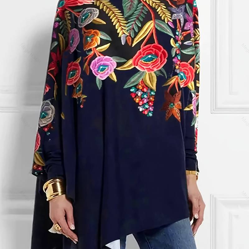 All Over Print Button Front Shirt Elegant Long Sleeve Lapel Temu