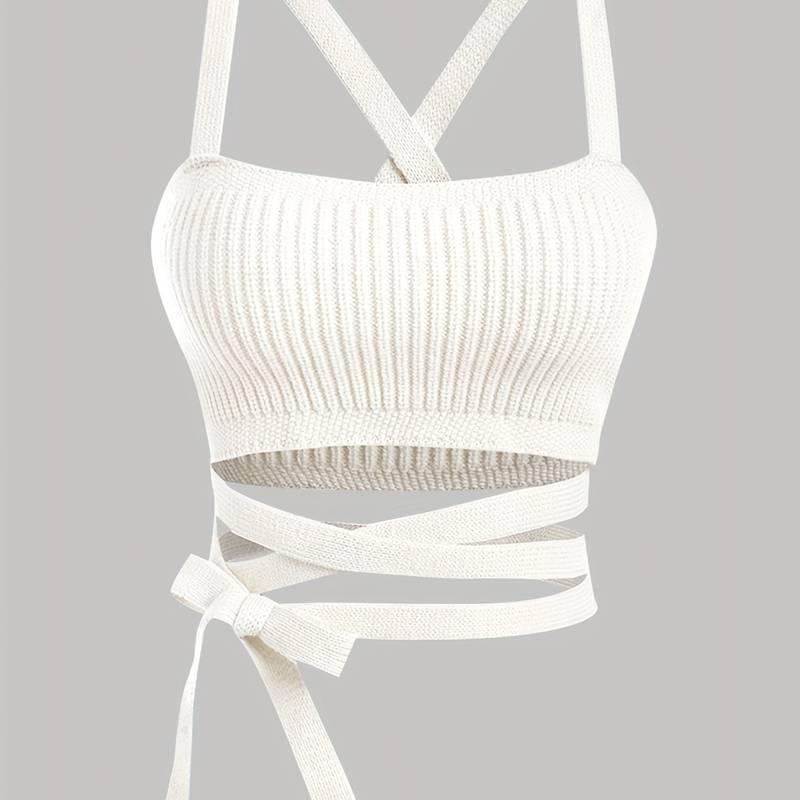 Butterfly Print Lettuce Trim Crop Cami Top Y2k Spaghetti Strap Top For