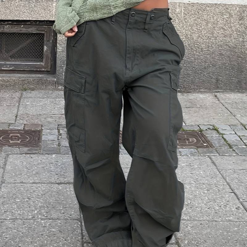 Minimalist Smocked Waist Wide Leg Pants Casual Loose Slant Temu Australia