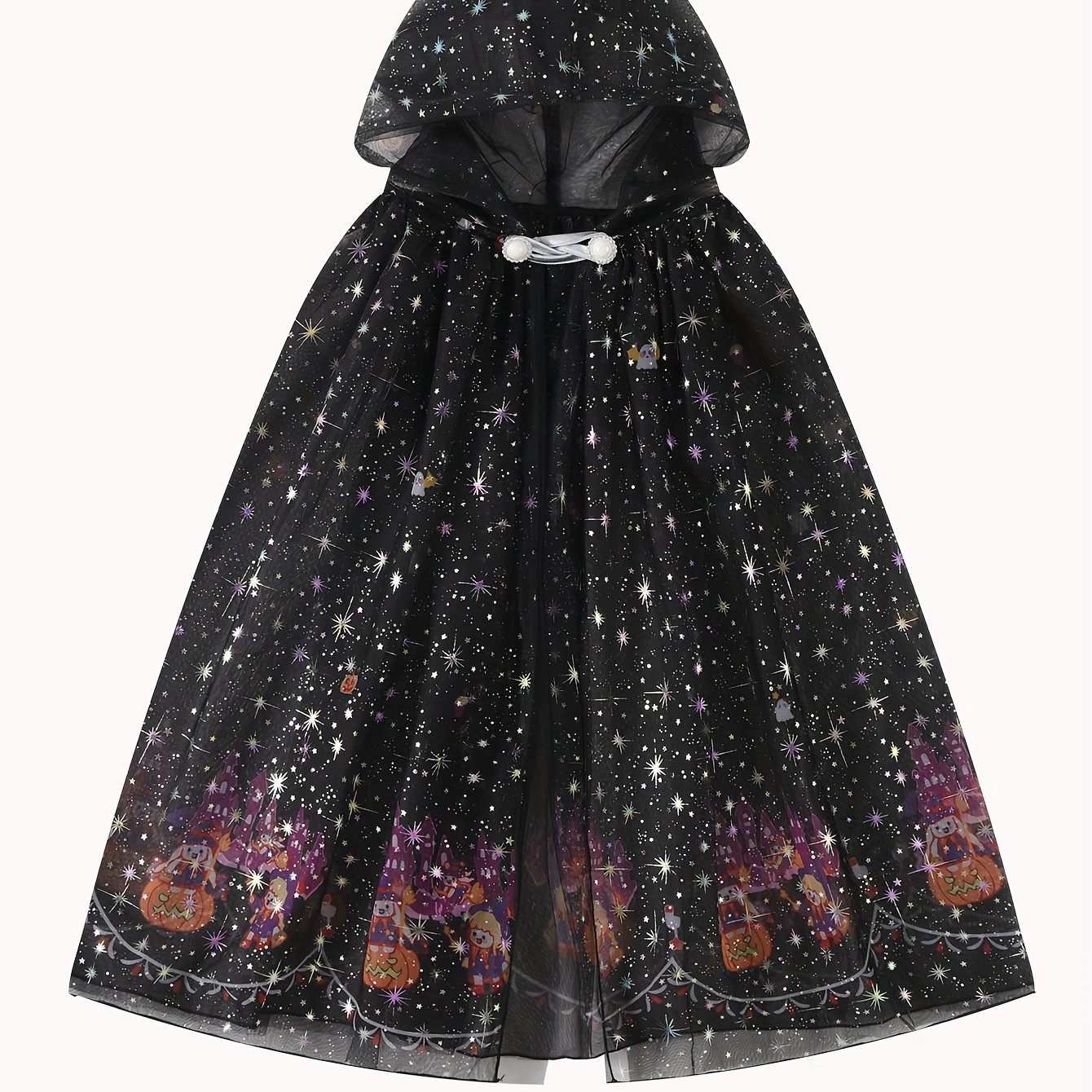 Halloween Costume Death God Large Cape Velvet Hooded Party Double Sided ...