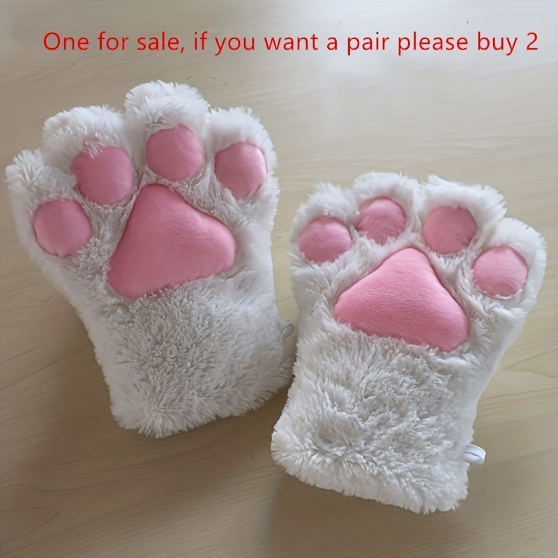 1pc Girls Warm Cat Paw Gloves Mittens For Cosplay Performance Prop ...