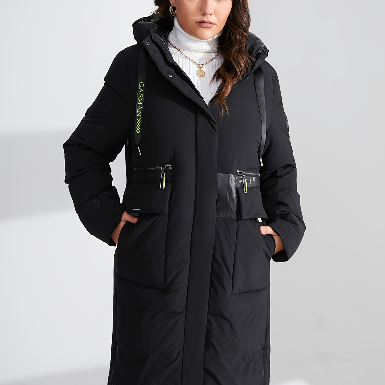 Plus Size Women's Solid Color Hooded Cardigan Coat, Casual Knitted ...