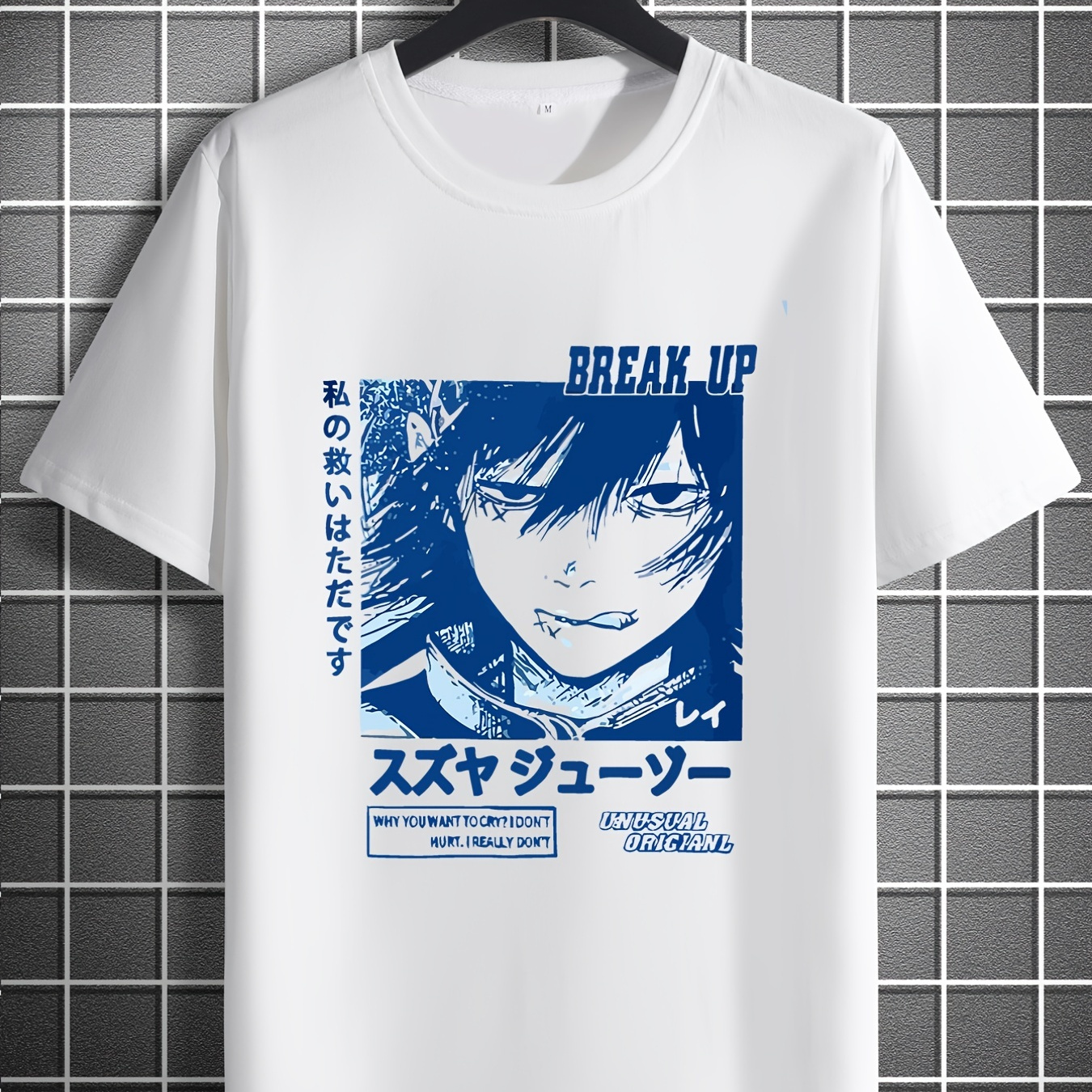 Men's Cartoon Anime Character Print Short Sleeve T Shirt Crew Neck Top ...