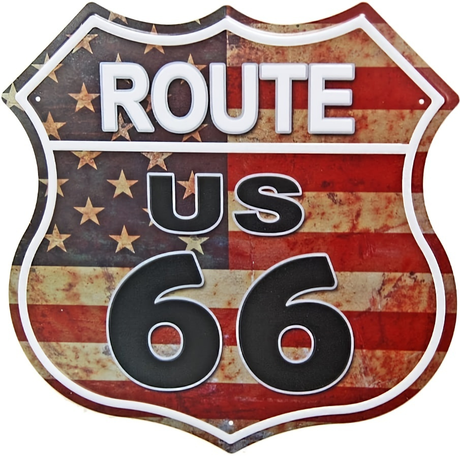 1pc Us Route 66 Signs Vintage Metal Road Signs For Garage Man Cave Bar ...
