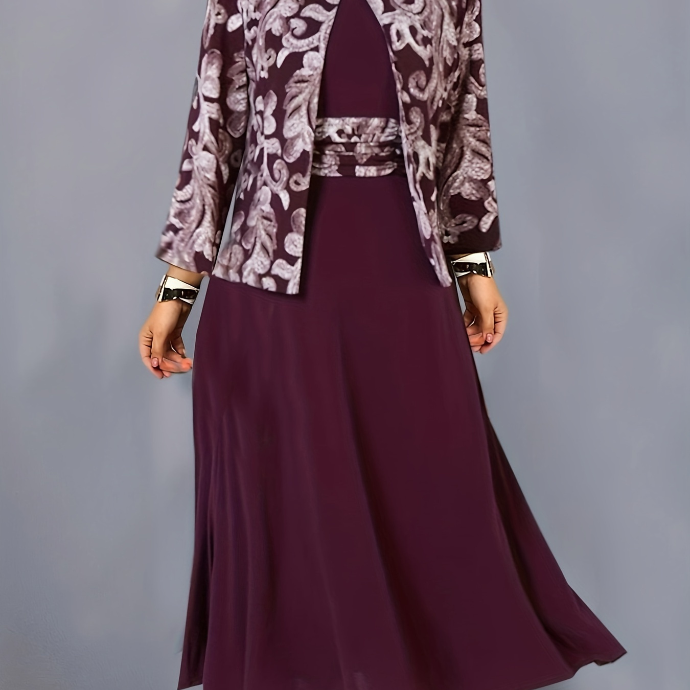 Plus Size Party Dress Womens Plus Plain Long Sleeve Temu