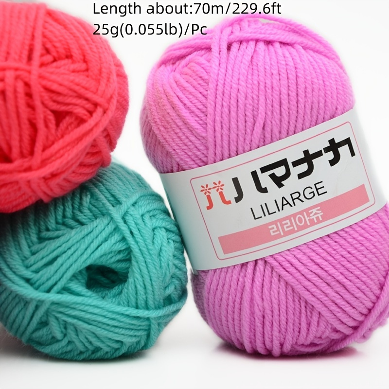 1 Roll Milk Cotton Yarn For Hand 4ply Knitting Wool Knit Yarn Crochet ...