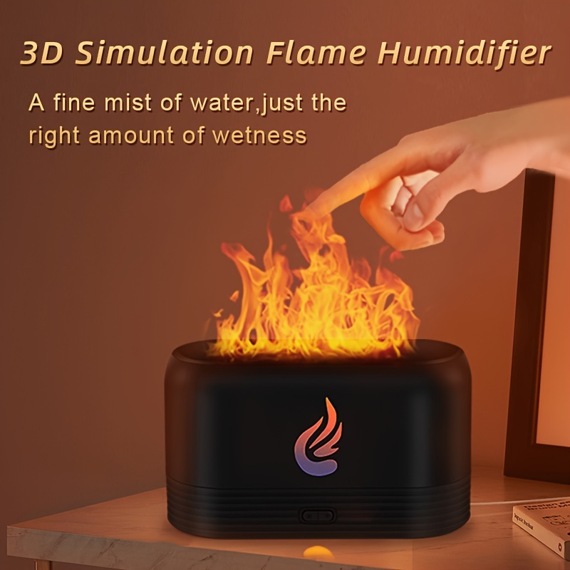 1pc Usb Flame Humidifier Aroma Diffuser 3d Flame Air Humidification ...