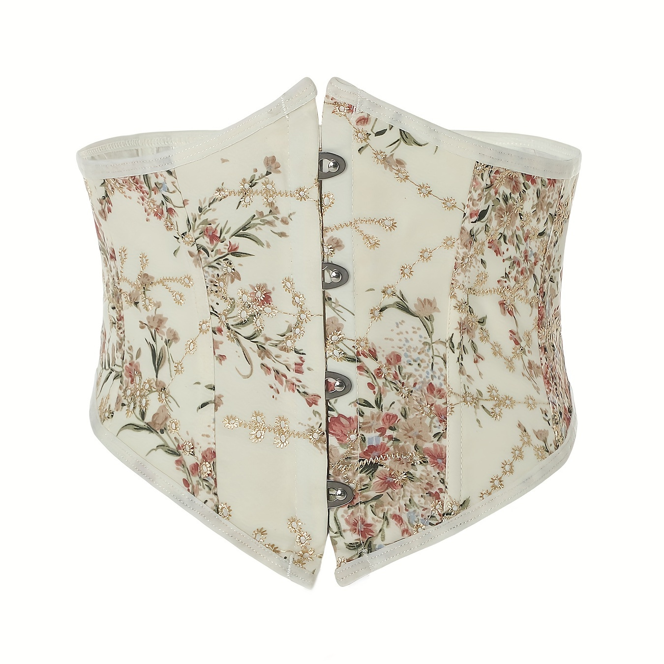 Women's Floral Jacquard Grommet Lace Up Back Underbust Corset - Temu