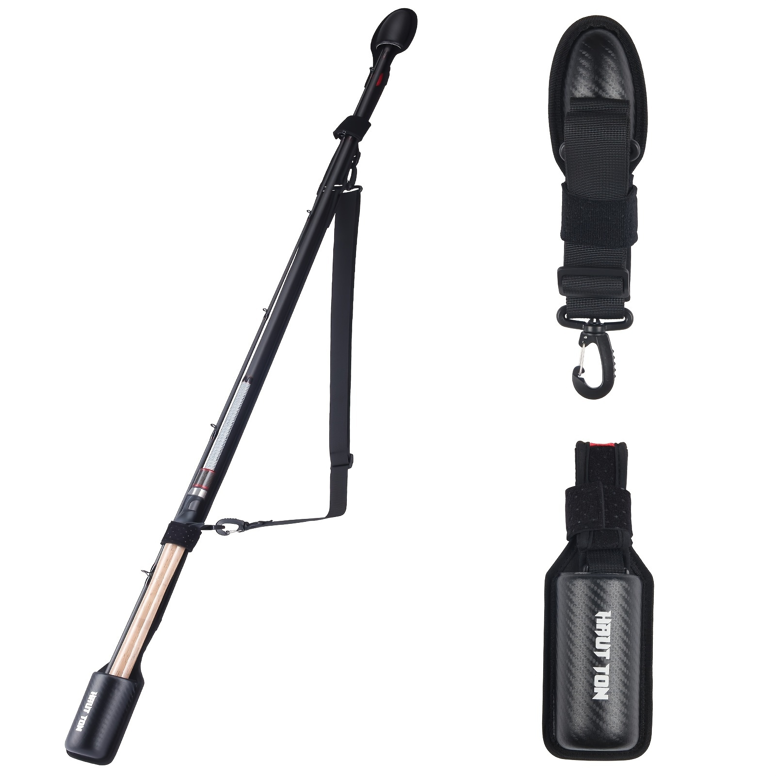 Haut Ton Adjustable Fishing Rod Carrying Case Lightweight Pole Holder Haut Ton Adjustable Fishing Rod Carrying Case Lightweight Pole Holder