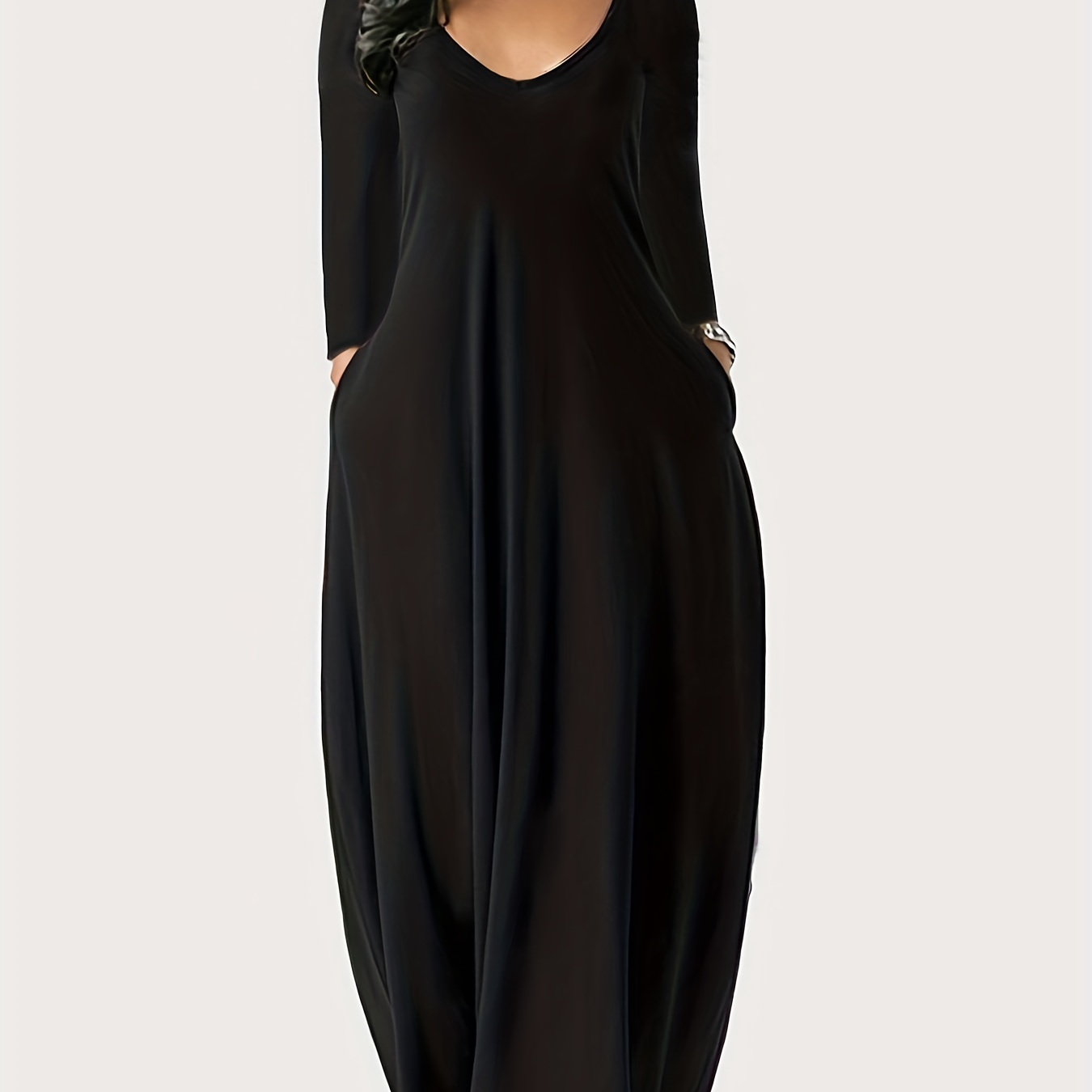 Plus Size Maxi Dress With Pocket, Women's Plus Tie Dye Print Short ...