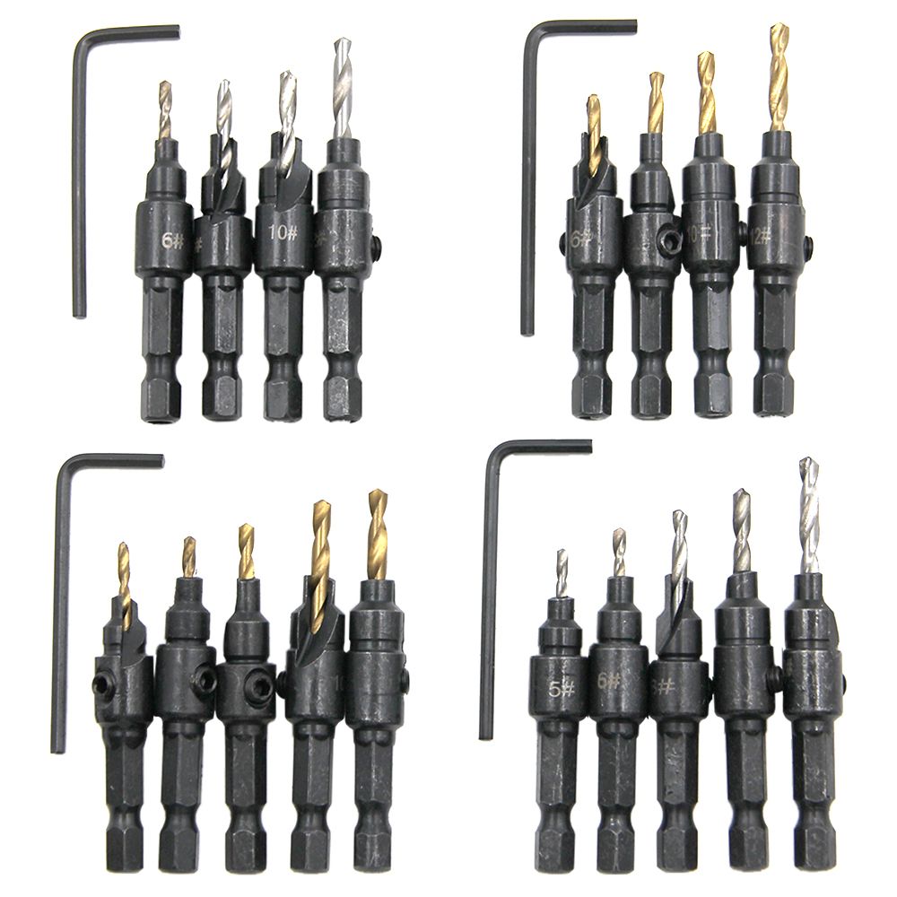 4pc 5pc 5 6 8 10 12 Countersink Drill Woodworking Drill Bit Set Drill ...
