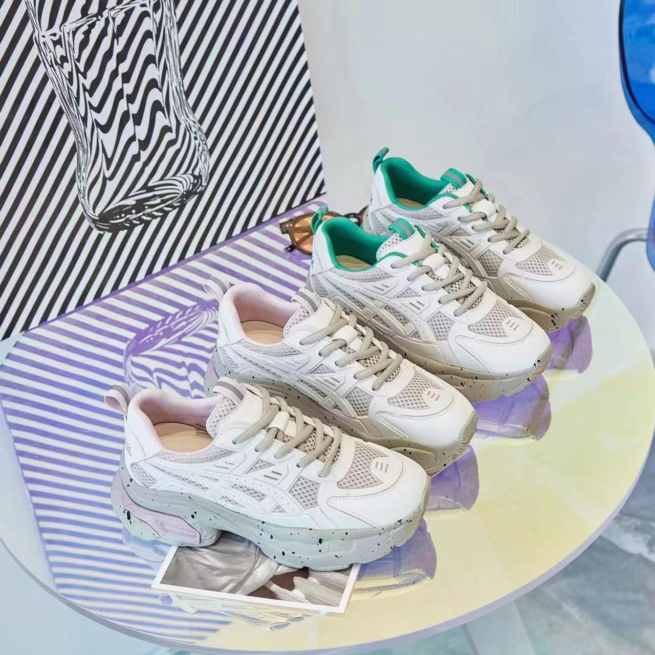 Thick Soled Chunky Sneakers Breathable Mesh Lace Up Running Shoes ...