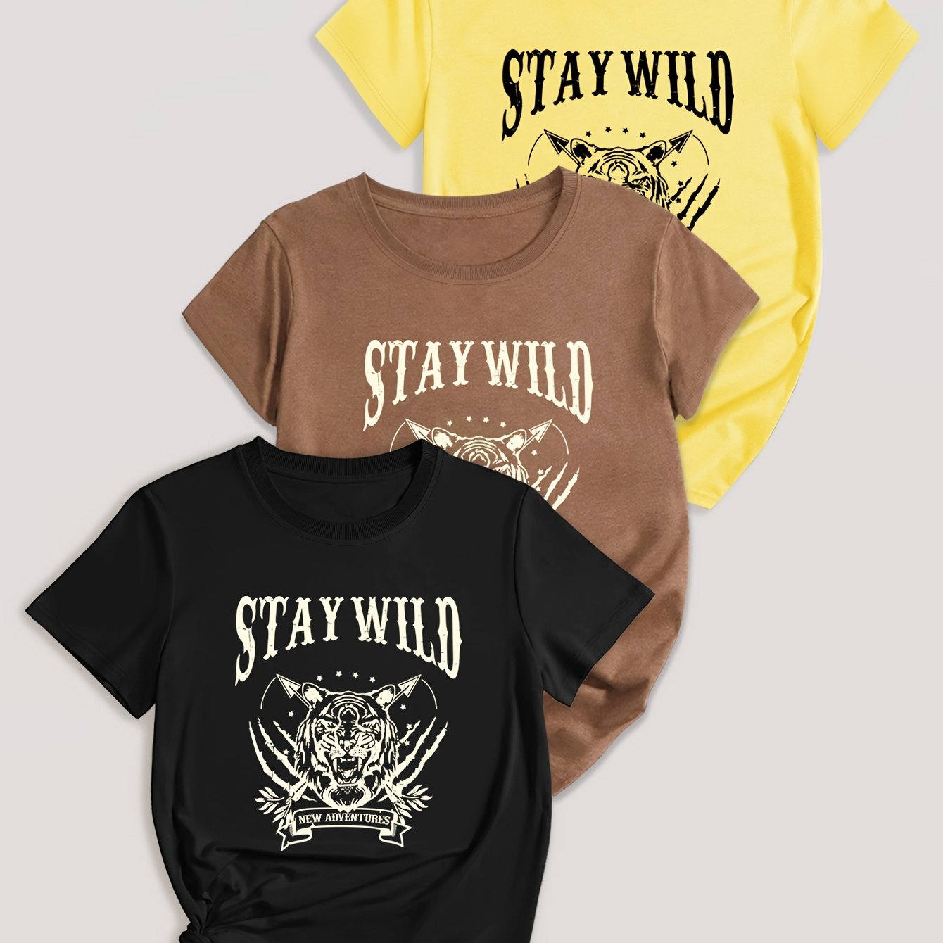 Plus Size Graphic Letter Print T shirts Short Sleeve Crew - Temu United ...