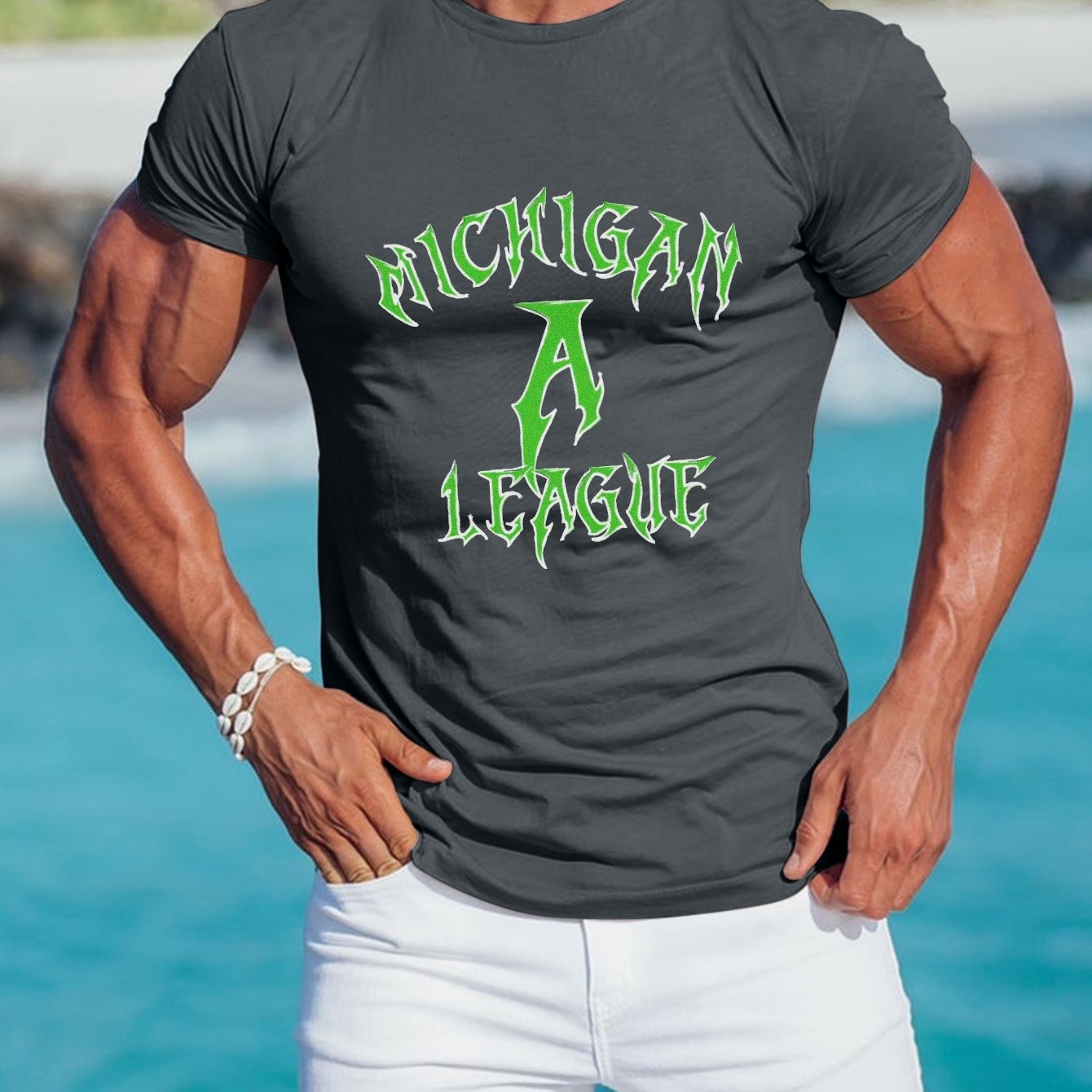 League Print T Shirt Tees Men Casual Short Sleeve T - Temu